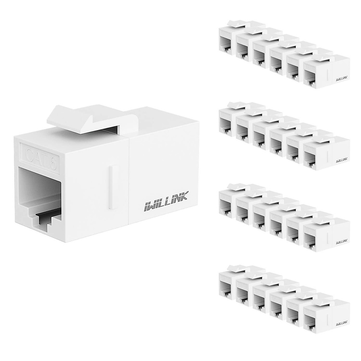 iwillink RJ45 Cat6 Keystone Coupler 25-Pack, Female to Female Cat6 Keystone Jack, UTP Keystone Coupler Insert,Keystone Jack, White