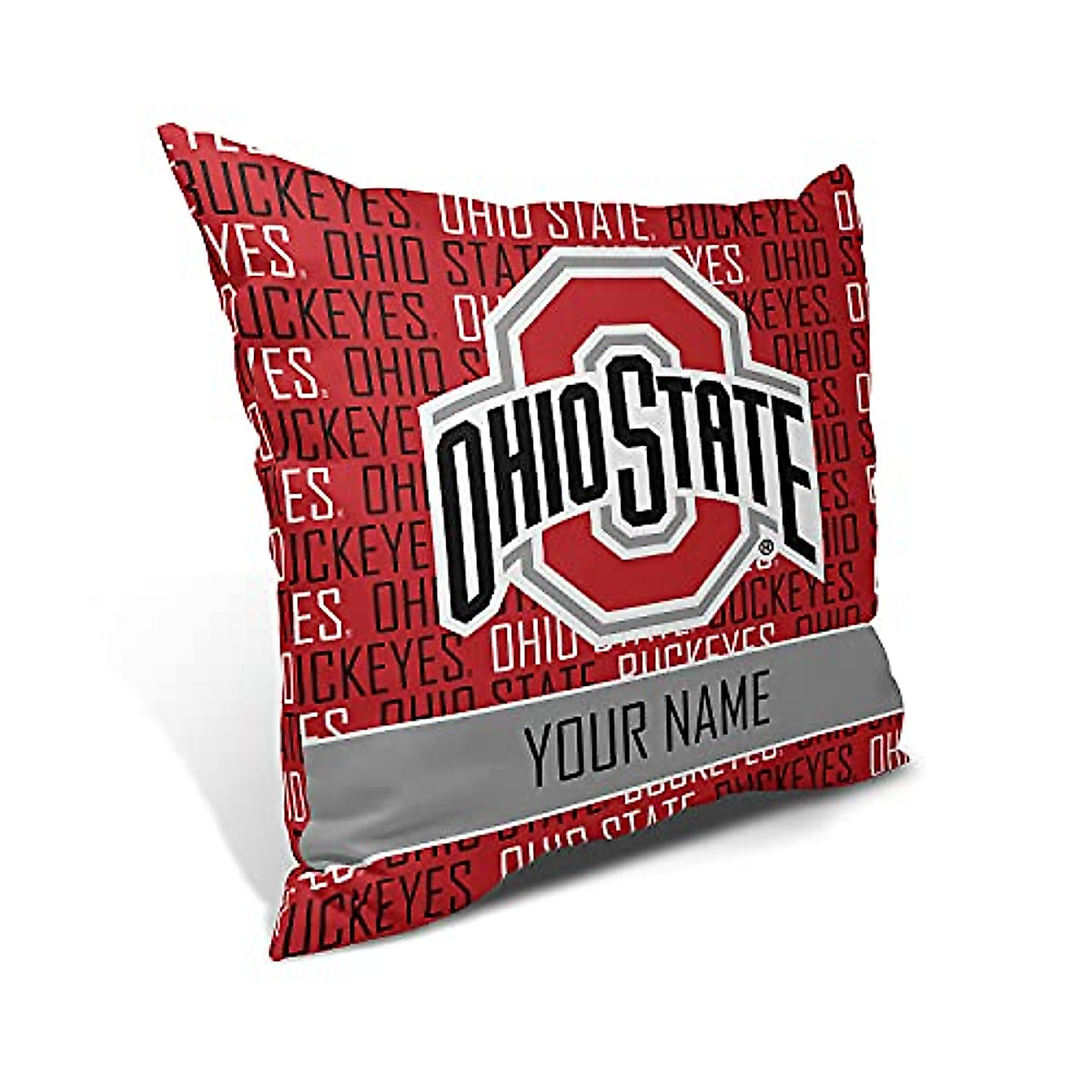 Ohio State Buckeyes Name Pattern Throw Pillow | Personalized | Custom