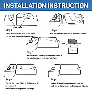 TVPFM 2 Pieces Waterproof Sectional Couch Covers, Stretch Sofa Slipcover with Elastic Bottom L-Shaped Sofa Covers Furniture Protector for Pets Cat Dog -Blue B-4-seater + 4-Seater