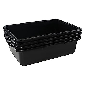 DynkoNA 34 Liter Large Commercia Bus Tubs, Plastic Bus Tray Boxes Set of 4