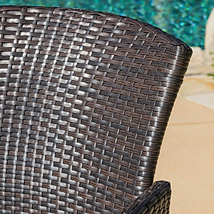 Christopher Knight Home Anaya Outdoor Wicker Dining Chairs, 2-Pcs Set, Multibrown