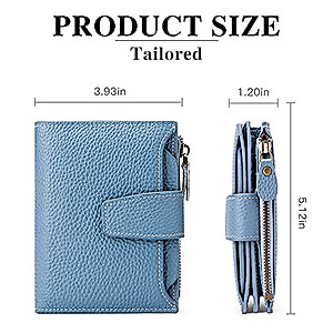 FALAN MULE Small Wallet for Women Genuine Leather Bifold Compact RFID Blocking Small Womens Wallet