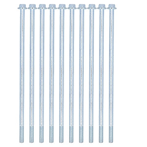 10pcs Carbon Steel Half Thread Hex Head Lengthened Wear Resistance Standard Size High Hardness for Lawn Mower (10*285)