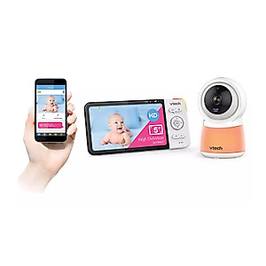 VTech RM5754HD RM5754HD Smart Wi-Fi 1080p Video Baby Monitor System with 5-in. Display, Night-Light, and Remote Access, White