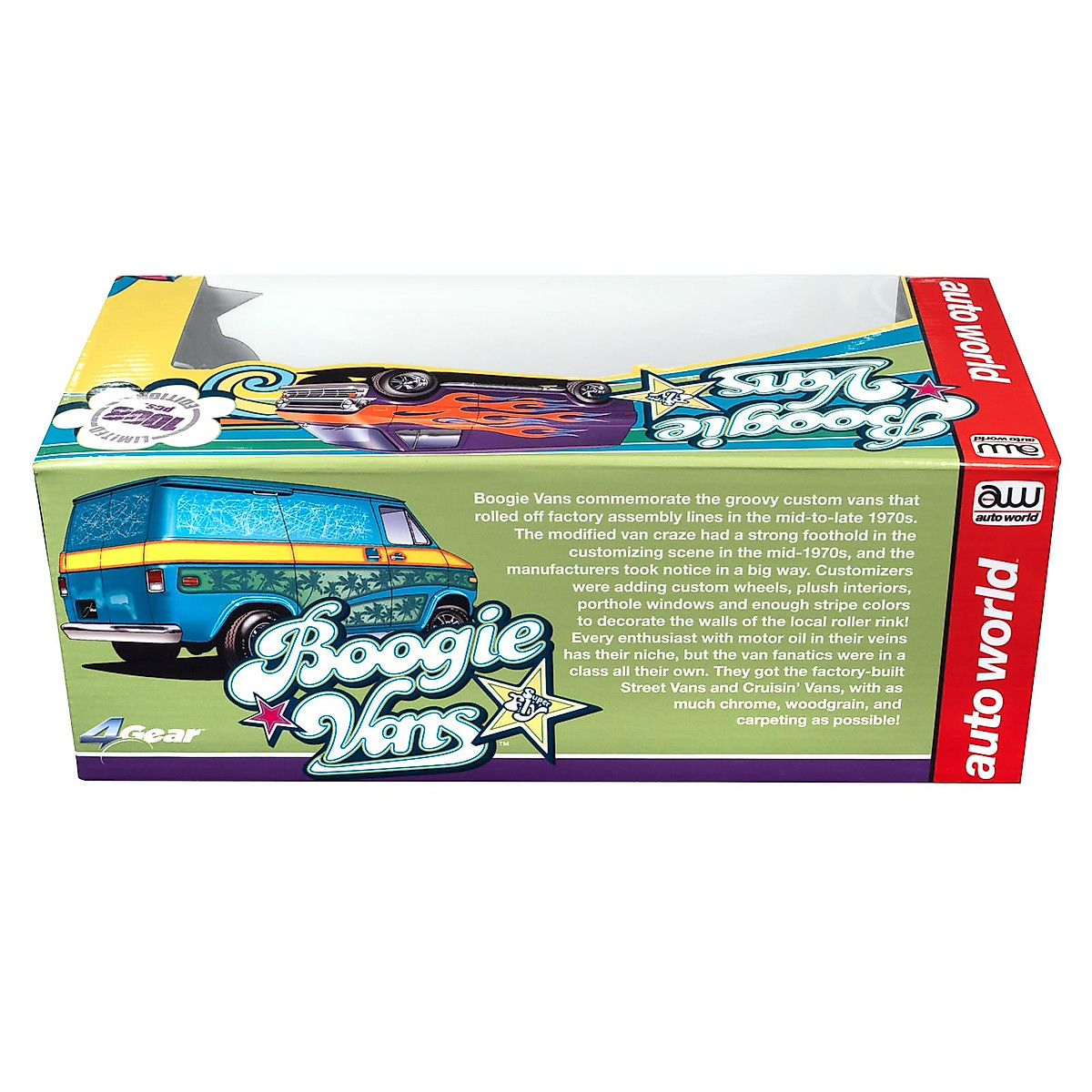 Auto World 4Gear 1973 Dodge Van (3 Car Set) (AW Exclusive) Slot Cars HO Scale