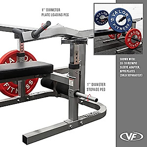 Valor Fitness BF-47 - Weight Bench Press Machine - 9 Adjustable Positions Flat Incline with Converging Arms - Plate Loaded - Chest Arm Ab Workout, Home Gym Equipment 250 LB Combined Max