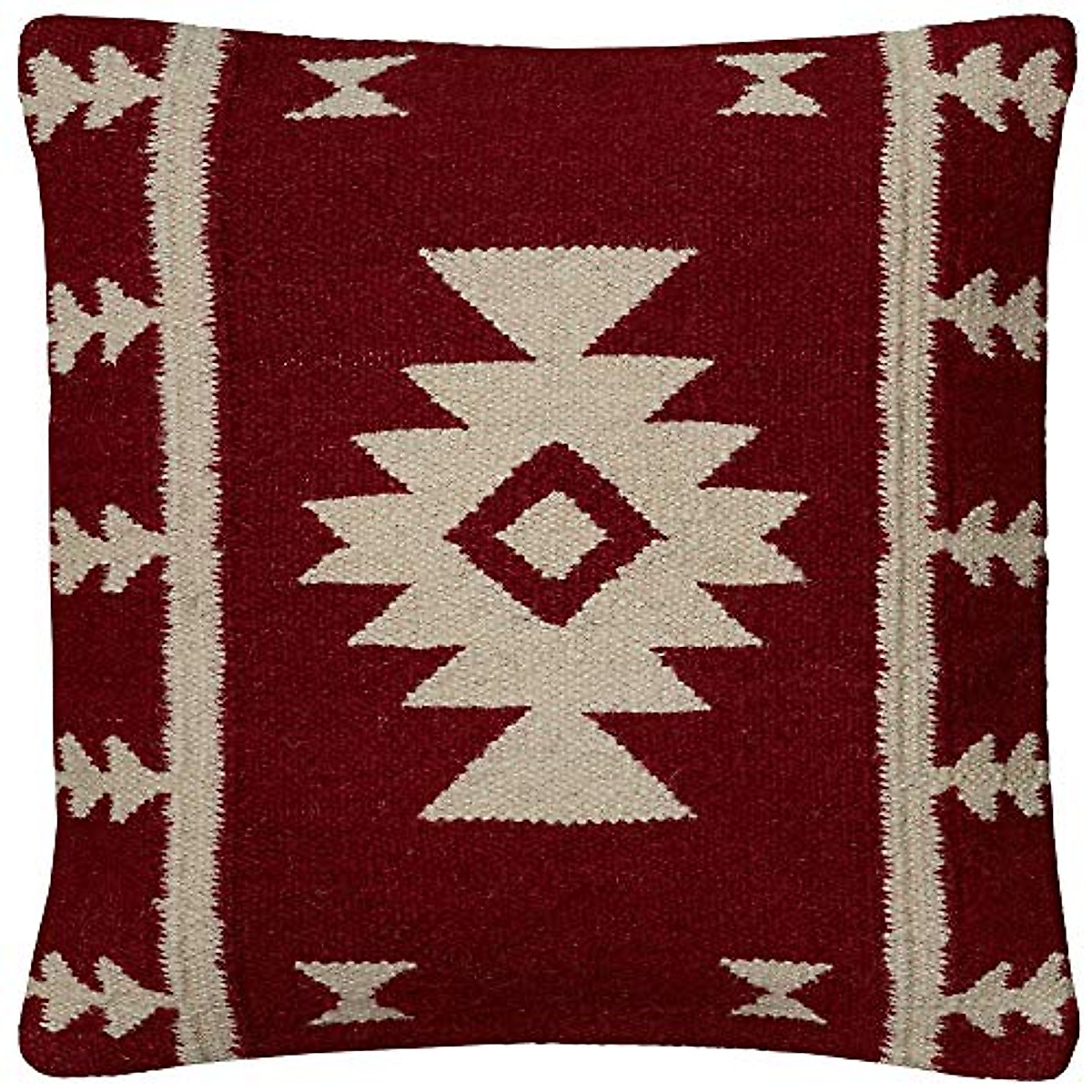 Rizzy Home T05810 Decorative Pillow, 18 x 18 in, Red/Brown/Neutral