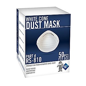 The Safety Zone White Cone Dust Masks, Non-Rated Nuisance Level (50 per Box)