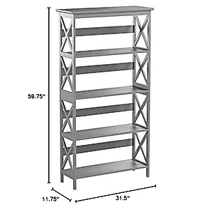 Convenience Concepts Oxford 5 Tier Bookcase, Gray
