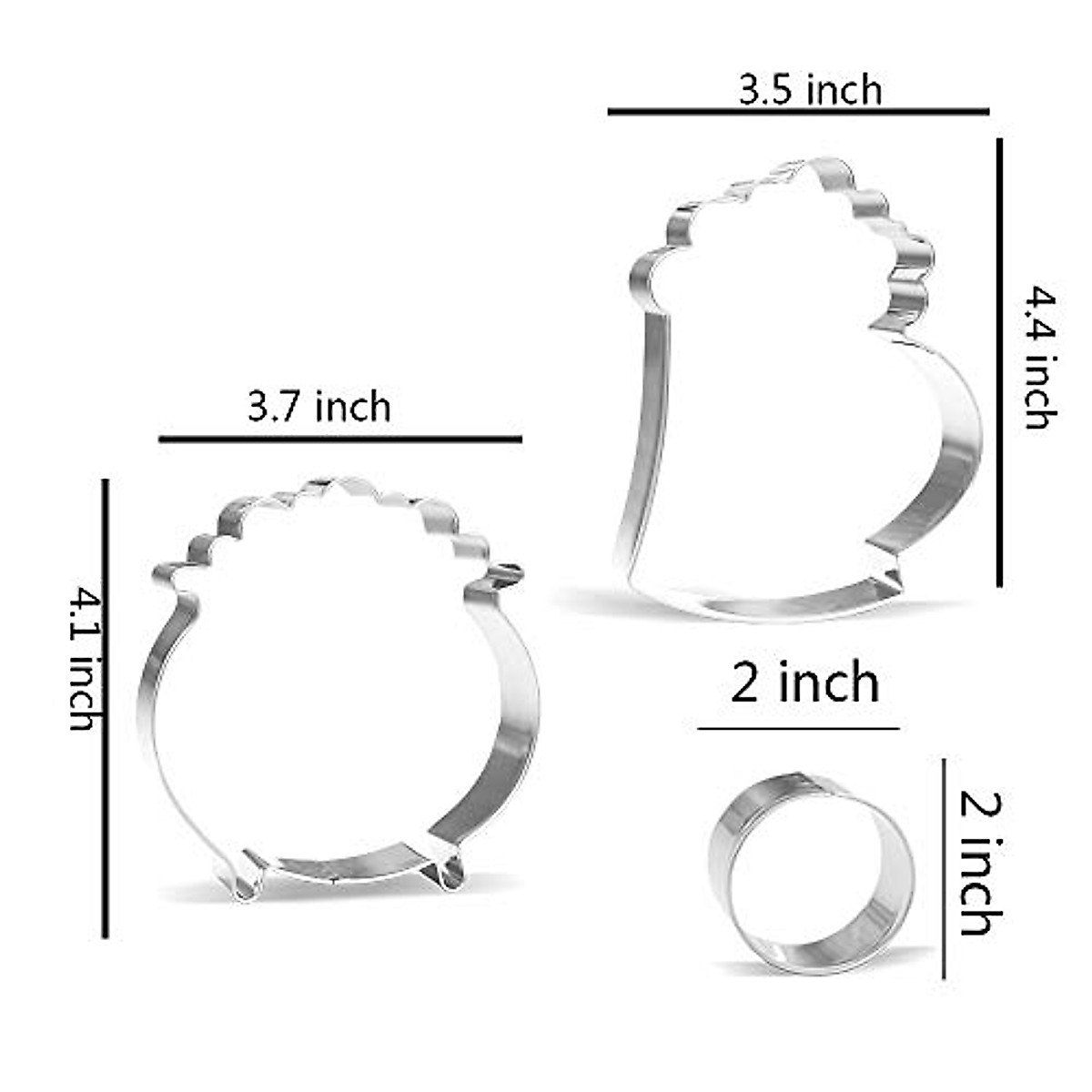 Large St. Patrick’s Day Cookie Cutter set - 8 Piece - Stainless Steel