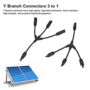 Hilitand Y Branch Connectors Adapters DC 30A 1000V 3 to 1 Male Female Branch Connectors for Parallel Solar Panel Cable