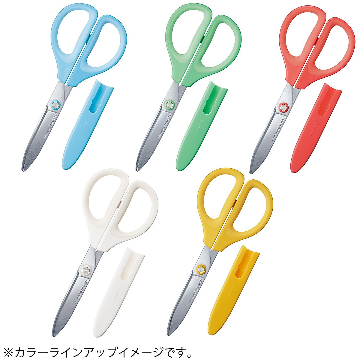 Kokuyo Saxa Glueless Scissors, Blue, 3D Blade, Symmetrical Handle for Both Right-hand and Left-hand, with Safety Cap, Japan Import (HASA-P280B)