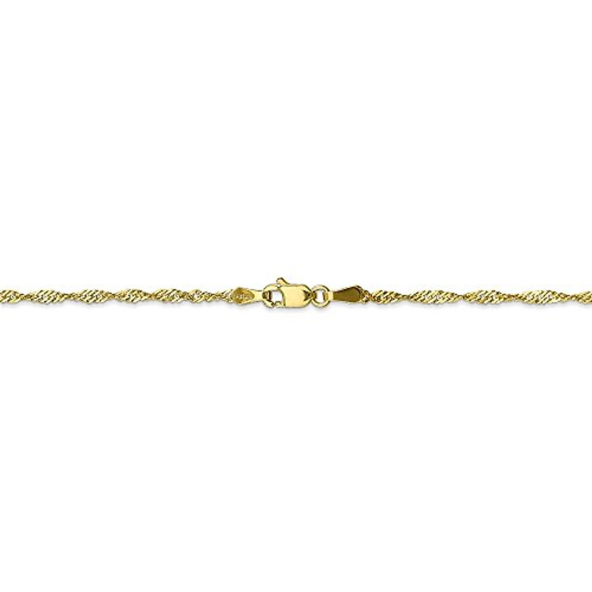 Diamond2Deal 10k Yellow Gold 1.7mm Singapore Chain Bracelet For Women