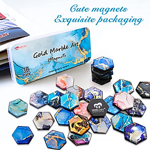 MORCART Fridge Magnets, 30PCS Hexagon Magnets, Cute Magnets Decorative for Refrigerator Locker Whiteboard Cabinet Office Kitchen Blackboard Gift for Adult