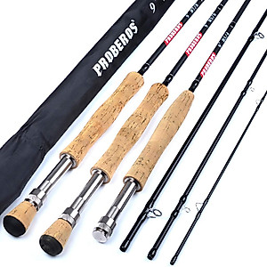 LOVEPET 2.7M 4 Section Carbon Fly Fishing Rod with Soft Cork Handle Fish Tackle 3/4#