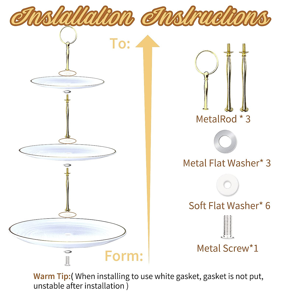 Cake Stand Set-5 Pcs Cupcake Stand Set-Dessert Table Display Set with 2xlarge 3-Tier Cupcake Stands + 3X Appetizer Trays Perfect for Wedding Baby Shower Home Birthday Tea Party Decoration(Round)