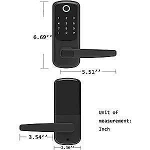 Alexa Door Locks for Front Door, Gimkok 6-in-1 Keyless Front Door Lock Alexa with Reversible Handle for Home, Office, Voice Control, Use APP, IC Card, Anti-peep Code Door Lock Handle (Black)
