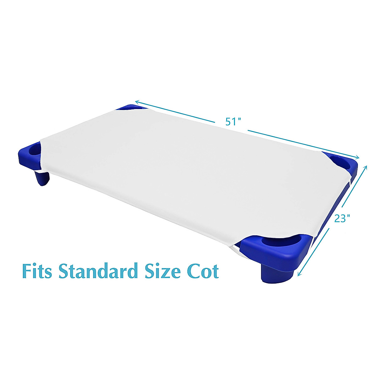 American Baby Company 100% Natural Cotton Percale Standard Daycare/Pre-School Cot Sheet, White, 23 x 51, Soft Breathable, for Boys and Girls, 1 Count (Pack of 1)