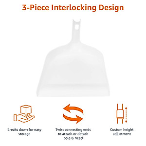 Amazon Basics Dustpan Broom Set, Blue and White