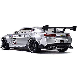 Jada Toys Bigtime Muscle 1:24 2016 Chevy Camaro SS Widebody Die-cast Car Silver, Toys for Kids and Adults