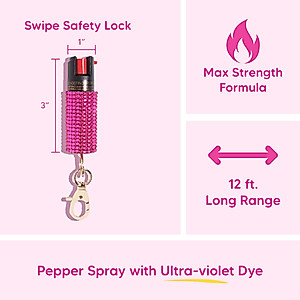 BlingSting Pepper Spray Keychain for Women Pink