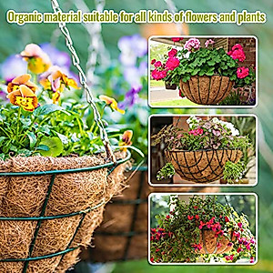 Legigo 6 Pack 12 Inch Hanging Basket Coco Liners Replacement, 100% Natural Round Coconut Coco Fiber Planter Basket Liners for Hanging Basket Flowers/Vegetables