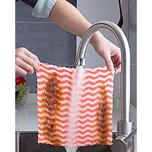 YOHOTA 12 Pack Microfiber Cleaning Cloth,10 Inch x 10 Inch,Drying & Auto Detailing,Kitchens,Bathrooms,Offices,Kitchen Towels and Dishcloths Set (Pink,Green,Blue,Purpel)