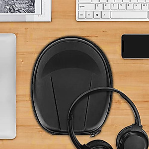 Geekria Shield Case Compatible with JVC HA-S20BT, HA-S23W, HA-S35BTB, HA-S65BNB, HA-XP50BT, HAS38BT Headphones, Replacement Protective Hard Shell Travel Carrying Bag with Cable Storage (Black)