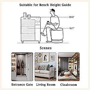 Wekity Shoe Storage Cabinet, Slim Shoe Cabinet for Entryway with 3-Tier Narrow & Storage Drawer, Rattan Shoe Cabinet with Door, Free Standing Wooden Shoe Cabinet for Entryway Hallway Doorway