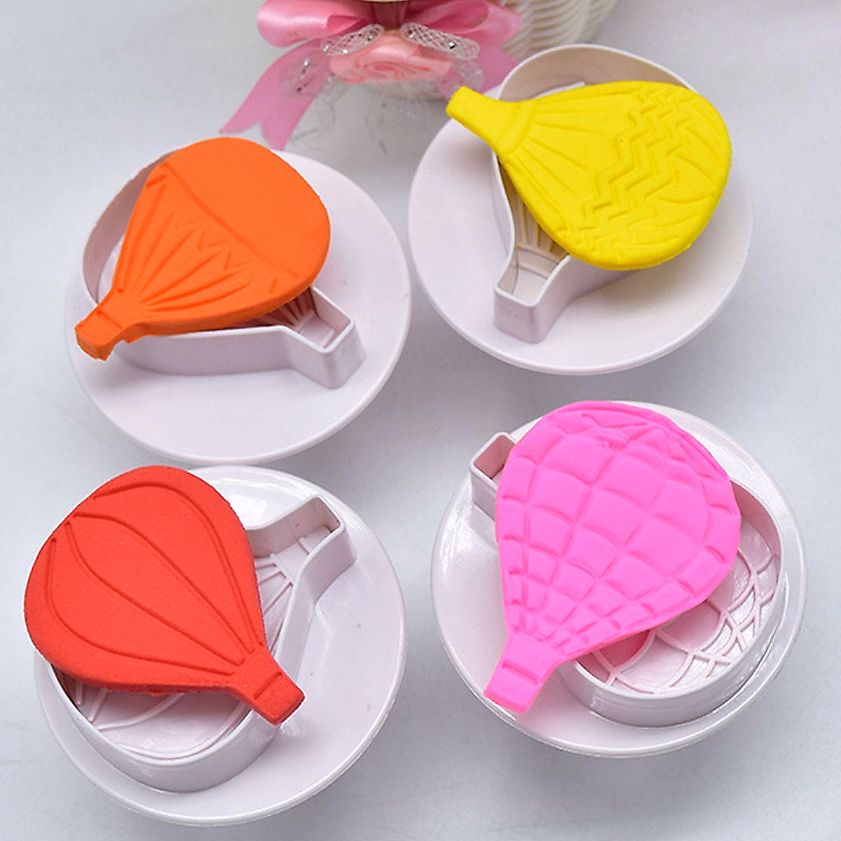 Markeny 10 Pack Cake Fondant Embossing Mold Balloon Cloud Fence Cookie Cutters Biscuit Moulds for Sugarcraft Fondant Baking Mold Cupcake Decorating