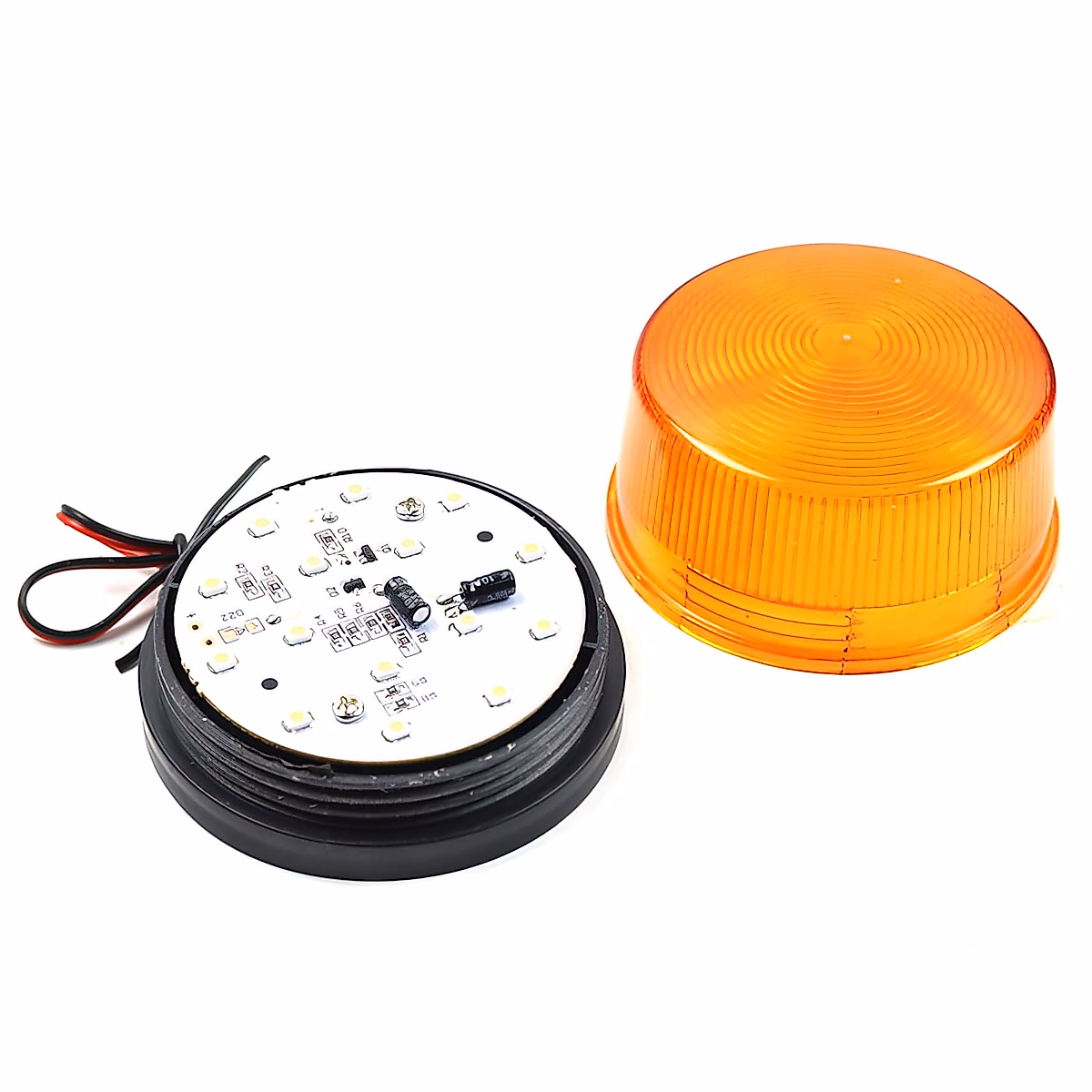 Blue Strobe Beacon Light,Lelukee 2pcs DC 12V Flashing Light Rainproof Blue Led Alarm Signal for Field Work Snowplow Outdoor Work Home Security System Etc. (Blue)