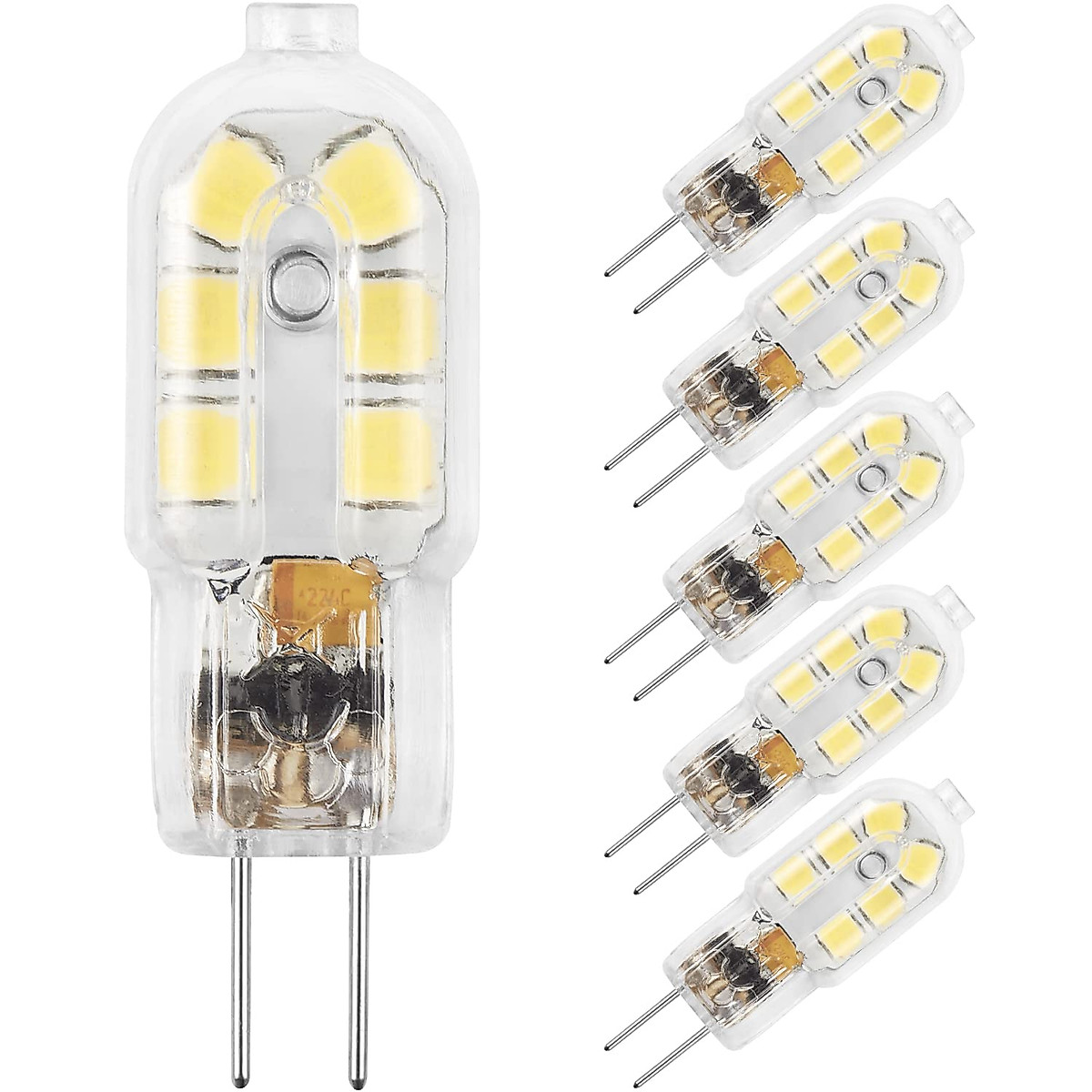 Amazing power G4 LED Bulb, 12V Bi Pin Base Bulb, NOT Dimmable G4 20W Light Bulb Equivalent, Warm White 3000K, 5-Pack