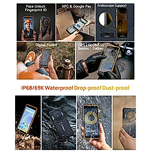 Ulefone Power Armor 16 Pro Rugged Smartphone, 9600mAh Battery, 122dB loudest Speaker, Android 12 4GB+64GB Rugged Phone, 16MP Rear Camera, Built-in Glare Flashlight, 5.93" HD+ Screen, Dual SIM 4G-Black