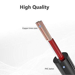 RCA to 3.5mm Mono, 6ft 3.5mm 1/8 inch Mono Male Plug to RCA Male Audio Cable Adapter, for Speakers, Subwoofer