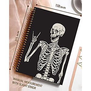 iampanda Spiral Journal Notebook,Strong Twin-Wire Binding with Premium Paper for Girl Women,Cool Funny 60 Sheets A5 College Ruled Notebook/Journal,Perfect for School Office Home Gifts,Skull Human Skeleton