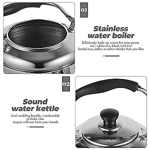 Mikinona Stainless Steel Kettle Japanese Tea Kettle Stove Vintage Teapot Kettle Cooker Liter Kettle for Camping Water Jug Coffee Espresso Machine Boiling Kettle Teapot Water Kettle Silver