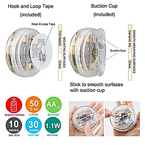 BIGMONAT Battery Operated Shower Lights Waterproof, Submersible Led Pool Light, Dimmable RGB Under Water Light with Remote and Timer, Adhesive Color Changing Lights for Bathtub Vase Fish Tank Pond