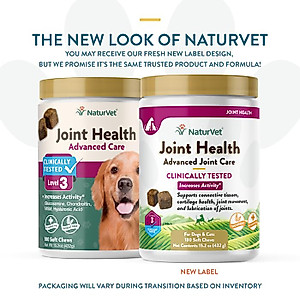 NaturVet Joint Health Level 3 Dog Soft Chew, 15.2 oz., Count of 180, 180 CT