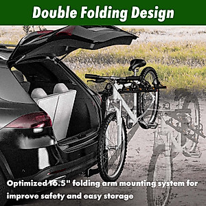 GUDE 4 Bike Rack Hitch Mount Rack, Heavy Duty Alloy Steel Bicycle Carrier with 2'' Hitch Receiver, Double Folding Arms Bicycle Carrier for Car SUV Truck, Black