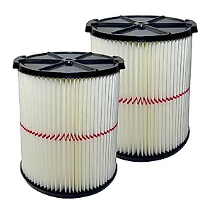 2 Pack CMXZVBE38754 Filter for Craftsman Shop Vac Wet Dry 5 to 20 Gallon, 9-38754 Red Stripe General Purpose for Craftsman 5 6 8 9 12 16 32 Gallon Shop Vacuum Replacement Filters