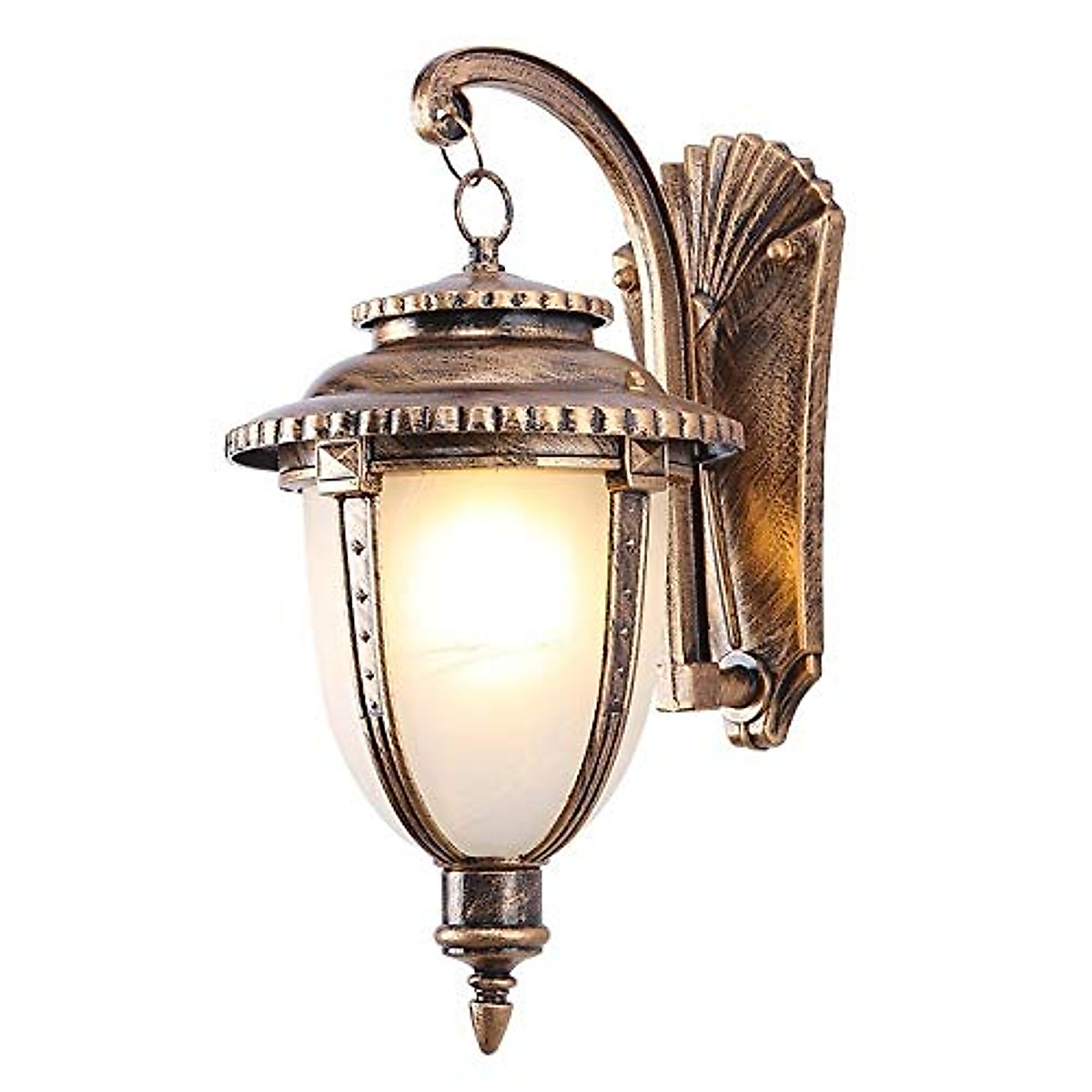 PEHUB Outdoor Exterior Wall Mounted Light Waterproof Patio Porch Aisle Wall Sconce Advanced Retro Industry E27 Edison Metal Wall Lamp Fixture Upgrade Brass Color Surface Retro Wall Light Exterior Ligh