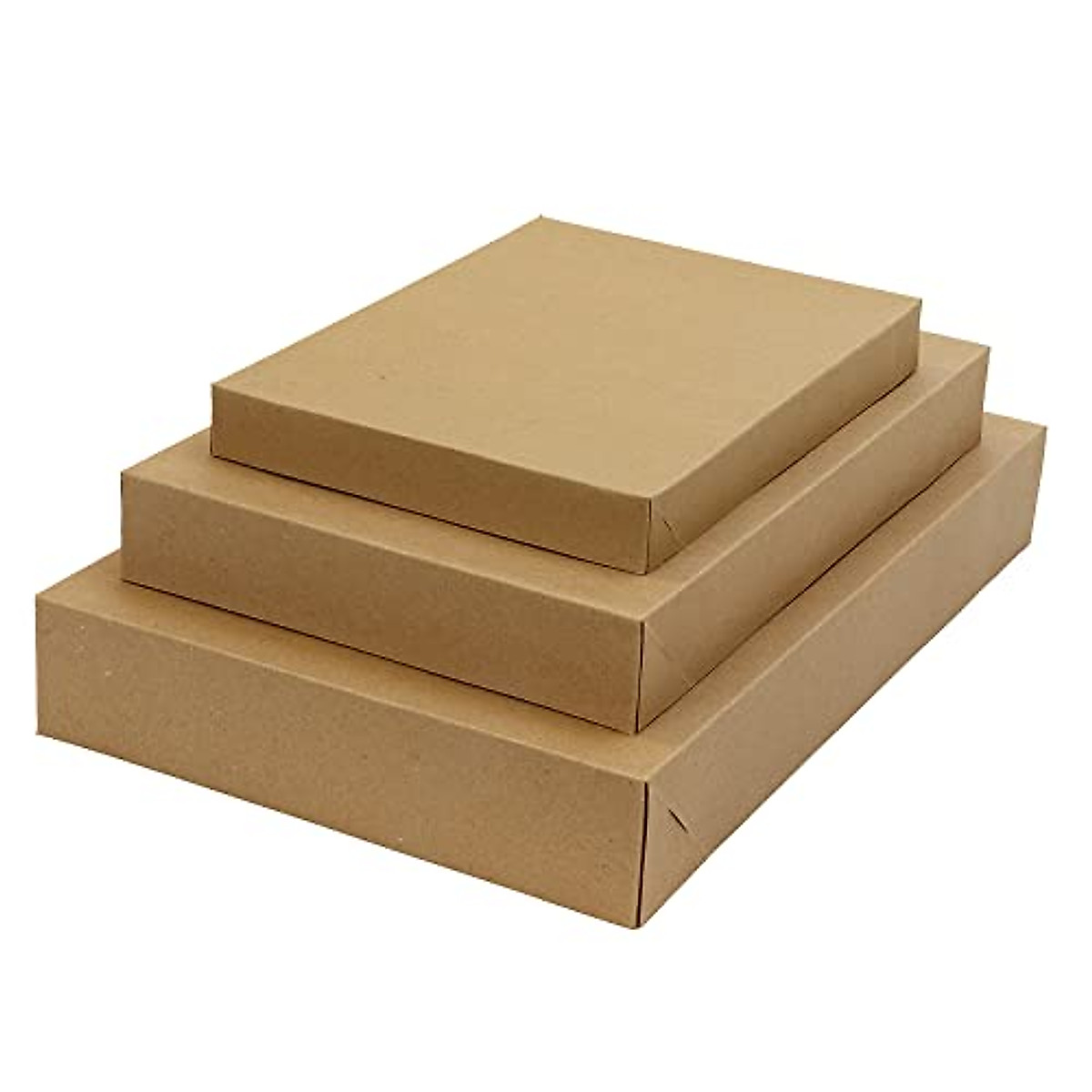 All Day Gifts 10 Assorted Kraft Gift Boxes with Lids - Thick Heavy Duty Kraft Apparel Boxes