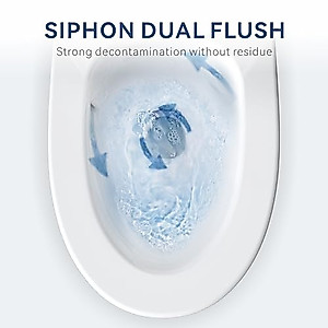 JINGZE Dual Flush Elongated Standard One Piece Toilet for Bathroom Comfort Height in White