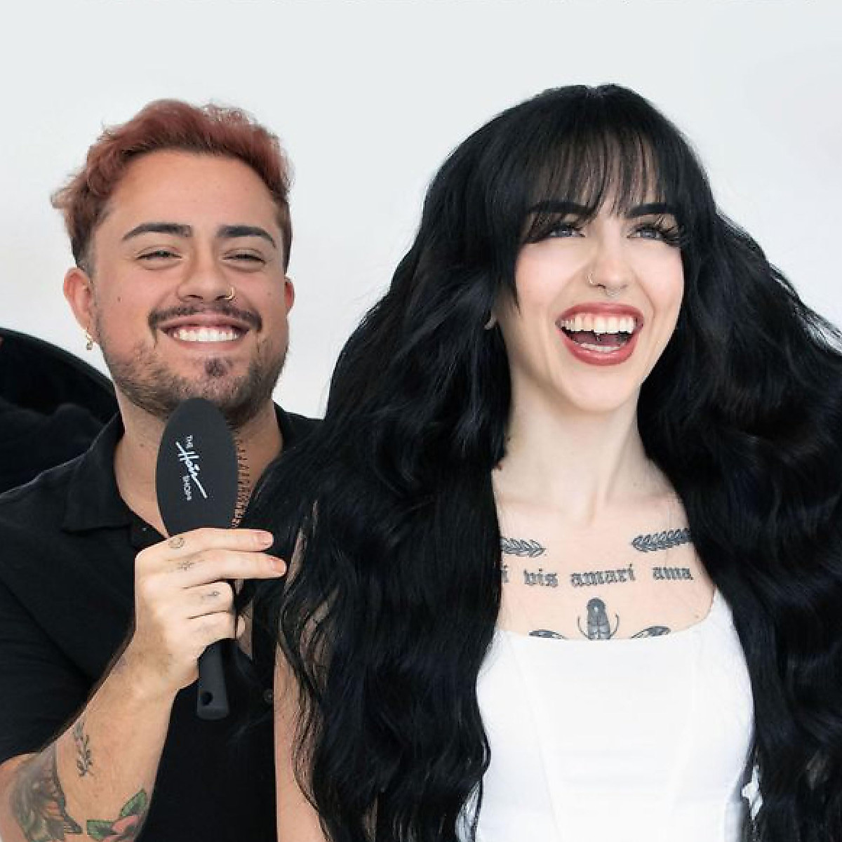 The Hair Shop Black Loop Brush - Salon Professional Grade with Matted Black and Ergonomic Design - Safe Detangler Tool for 100% Remy Human and Synthetic Hair Extensions and Wigs