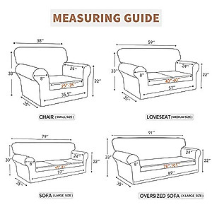 Easy-Going 100% Waterproof Loveseat Couch Cover, Dual Waterproof Sofa Cover, Stretch Jacquard Sofa Slipcover, Leakproof Furniture Protector for Kids, Pets, Dog and Cat (Loveseat, Dark Gray)