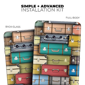 DesignSkinz Multicolored Traveling Suitcases Protective Vinyl Decal Wrap Skin Cover Compatible with The Samsung Galaxy S20 (Screen Trim & Back Glass Skin)