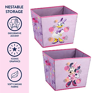 Disney Minnie Mouse 4 Piece Storage Solution Set with Pop Up Hamper, Collapsible Storage Trunk and 2 Nestable Storage Bins