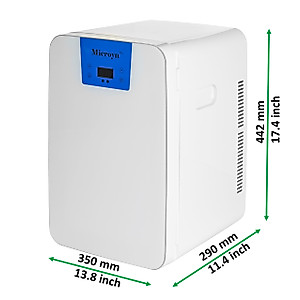 Microyn Mini Fridge, Portable Refrigerator, Cooler, Warmer with Glass Front and Digital Temperature Control, 110V AC and 12V DC Car Plugs (20L)
