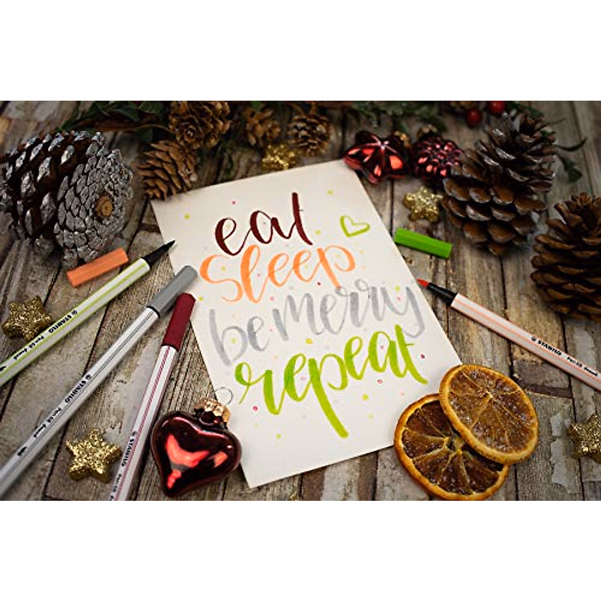 STABILO Premium Fibre-Tip Pen Pen 68 brush - Wallet of 6 - Assorted colors