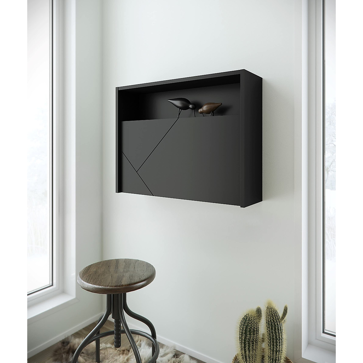 Nexera 352406 Slim Secretary Desk, Black